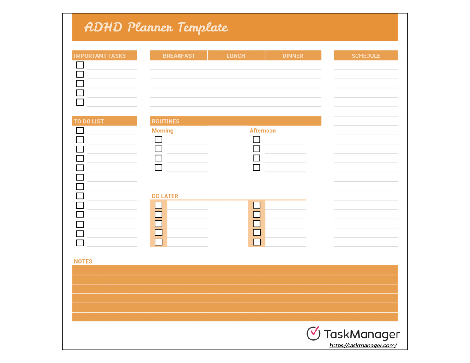 Free ADHD Planner Template | PDF | Word | Excel