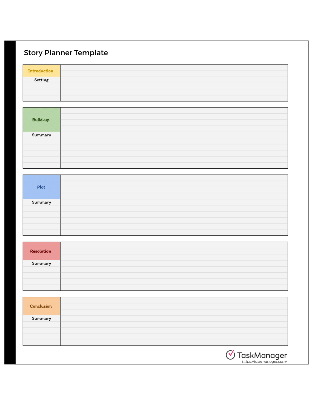 Free Story Planner Template | PDF | Word | Excel